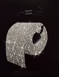 Crystal decor for bathroom - Toilet Toilet paper roll with diamonds and ...