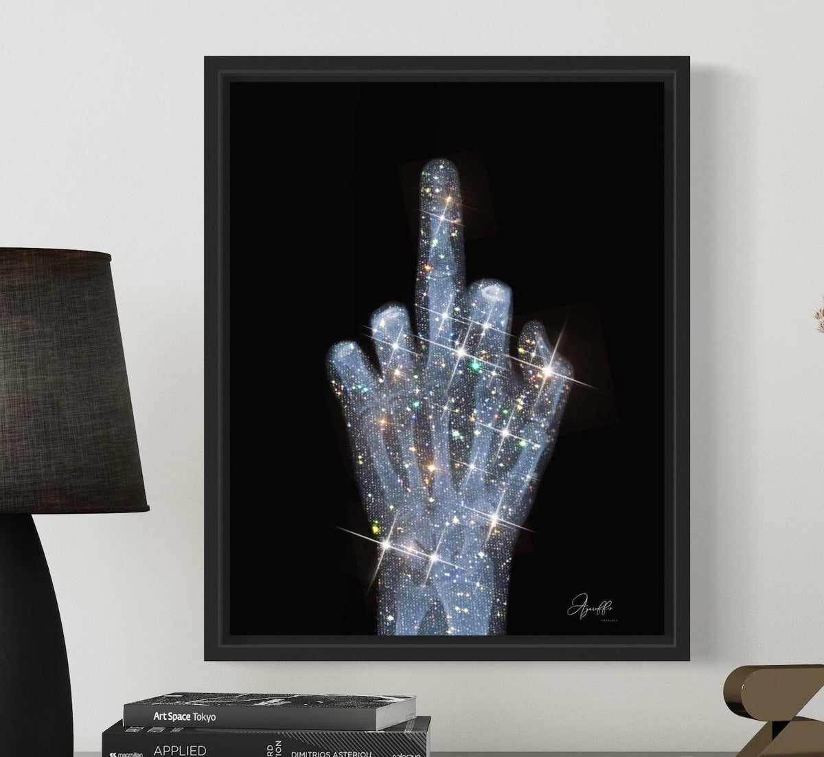 Middle Finger Art with Crystals – Azaroffs